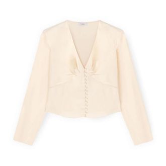 Motivi Cr&ecirc;pe de Chine Hemd mit verdeckten Kn&ouml;pfen - - Blouses & Shirts - Damen - Beige - XS