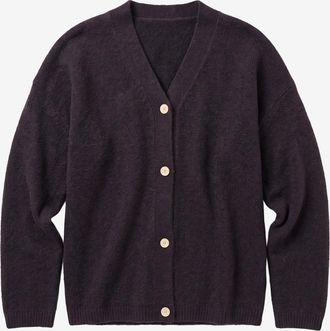 Knowledge Cotton Apparel Damen vegan Strickjacke Damen Aus Souffl&eacute; Garn Schwarz