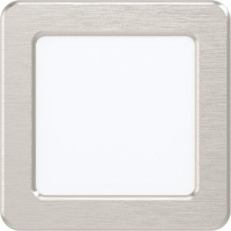 Eglo LED Einbaustrahler Fueva 5, L x B 11,7 cm, Spot aus Stahl und einer Kunststoff Leuchtfläche, Einbauleuchte in Silber, Weiß, Einbauspot flach, geringe 