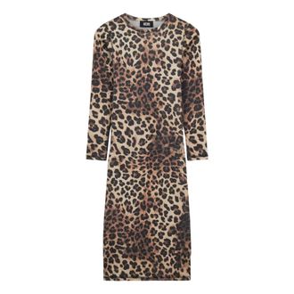 GCDS Leopard Waffle Midi Kleid - - Dresses - Damen - Braun - M