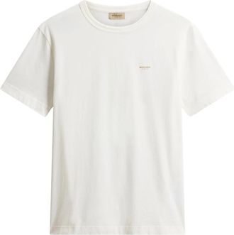 Woolrich Homme, Tops, Blanc, Taille: XL Cotton Logo T-Shirt