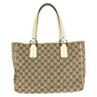 Gucci Sac cabas en toile et cuir GG Pre-owned - Femme - Pre-owned - Beige - Taille: ONE Size