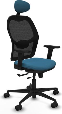 Piqueras y Crespo Jorquera B&uuml;rostuhl mit 2D-Armlehnen und festem Kopfteil, ausgestattet mit Syncro/Traslack und eingespritztem Schaum. Mit Rollen von 65 mm Nylon, Schwa