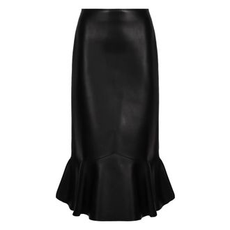 Fendi Schwarzer Nappaleder Peplum Rock - - Skirts - Damen - Schwarzk - XS