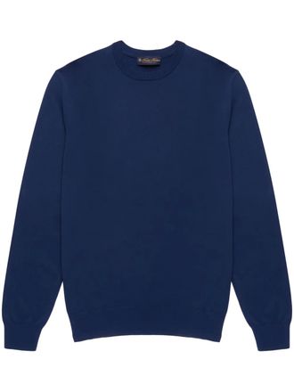 Brooks Brothers pull &agrave; col rond - Bleu