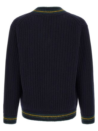 Lacoste Wool-Blend V-Neck Sweater - Blue