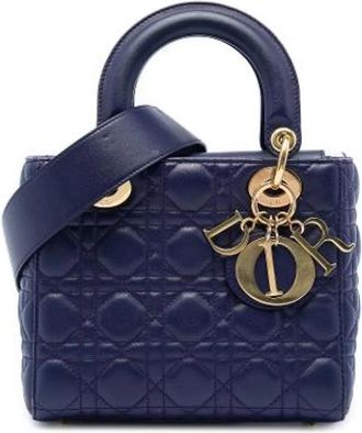 Dior Sac &agrave; main matelass&eacute; Pre-owned Lady - Femme - Pre-owned - Bleu - Taille: ONE Size