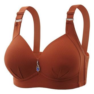 Generic Soutien-gorge confortable c&ocirc;tel&eacute; sans fil pour femme, sous-v&ecirc;tement quotidien doux sans armature avec pendentif | larges bretelles r&eacute;glables - Soutien