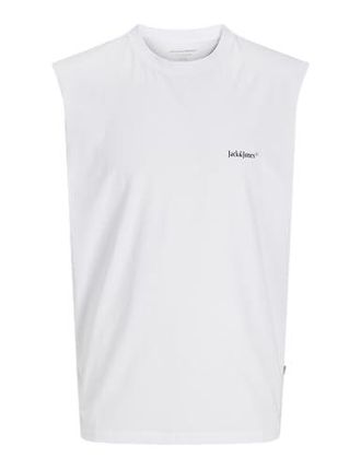 Jack & Jones Jorvarenna T-Shirt sans Manches &agrave; col Rond, Blanc &eacute;clatant., M