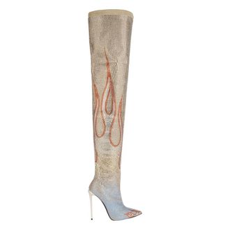 Philipp Plein Flame Over-knee Stiefel - - Shoes - Damen - Beige - 41 EU
