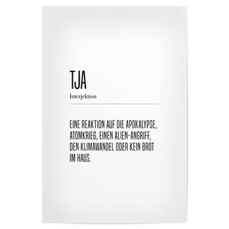 artboxONE Poster 30x20 cm Typografie Tja Definition hochwertiger Design Kunstdruck - Bild Definition deutsch Sprache