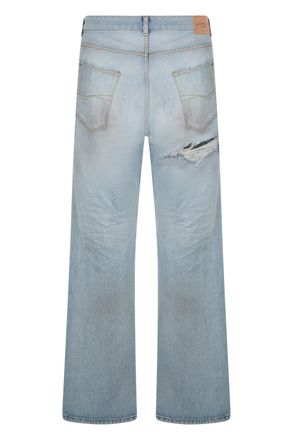 Balenciaga Mens Straight-Leg Jeans Light Blue Cotton Regular &