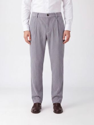 Herno Pantalon chino en velours c&ocirc;tel&eacute; &agrave; pinces et coupe slim