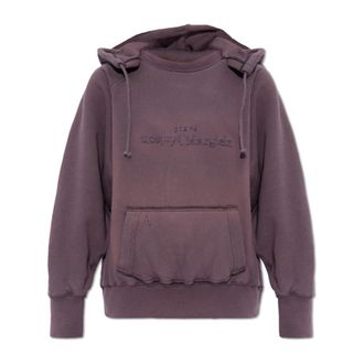 Maison Margiela Hoodie mit umgekehrtem Logo und Kapuze - - Sweatshirts & Hoodies - Damen - Lila - S