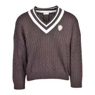 Brunello Cucinelli Kurzer V-Ausschnitt Pullover - - Knitwear - Damen - Braun - S