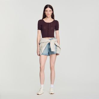 Sandro Cardigan aus Pointelle-Strick