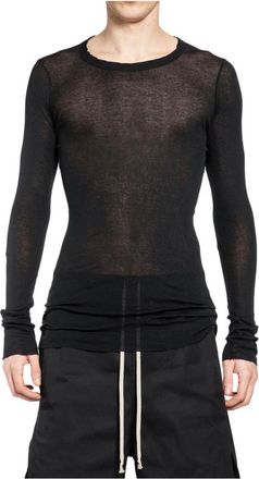 Rick Owens Homme, Tops, Noir, Taille: XL RIB LS T