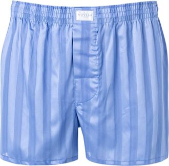 Novila Herren Boxershorts blau Reine Baumwolle Gestreift