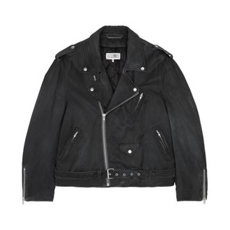Maison Margiela Schwarze Jacke mit Rei&szlig;verschluss und G&uuml;rtel - - Jackets - Herren - Schwarzk - M