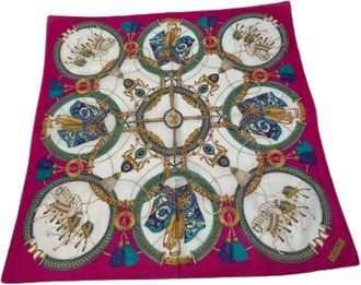 Celine Pre-owned Vintage Baroque Equestrian Print Scarf - Femme - Pre-owned - Rose - Taille: ONE Size