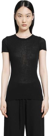 James Perse Cotton Cashmere Blend Ribbed Crewneck Tee