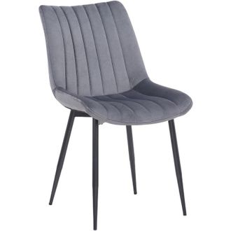 Clp Chaise avec cadre noir et revêtement en velours avec différentes couleurs matelassées colore : Gris