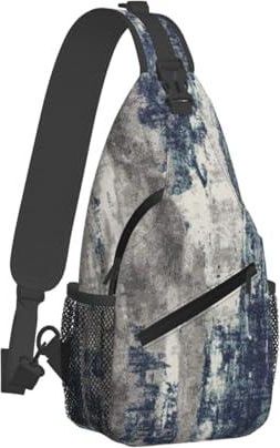 Generic Sacoche Tactique Bleu abstrait Mode Sling Bag Durable Sac Poitrine pour Randonn&eacute;e Cyclisme Homme