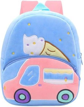 Generic Sac &agrave; dos en peluche l&eacute;ger et pliable pour enfants, motif camion de pompiers, 20,3 cm, fermeture &eacute;clair, couleurs m&eacute;lang&eacute;es, id&eacute;al pour les voyages en