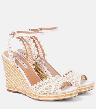 Aquazzura Espadrilles compensées Kahlo 105 en raphia
