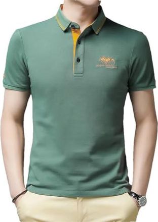 Generic Polo brod&eacute; d&eacute;contract&eacute; &agrave; manches courtes pour homme - T-shirt confortable et respirant, GN, XXL
