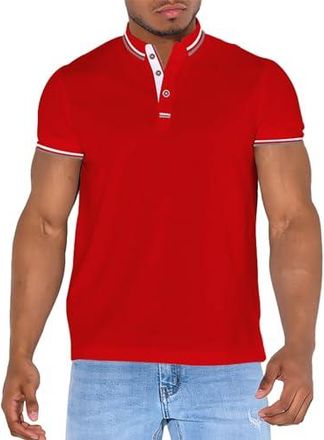 Generic Chemise à carreaux en flanelle pour homme - Haut de Noël - Mode dété - Chemise décontractée de sport - Haut ample de Noël à manches longues, Rouge, 4X