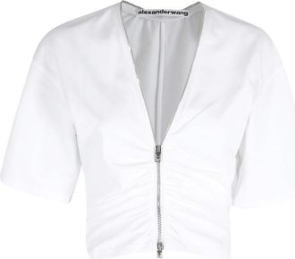 Alexander Wang Femme, Tops, Blanc, Taille: 36 FR Zipper Tee