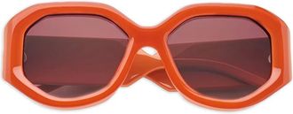 Emmanuelle Khanh geometric-frame sunglasses - Orange