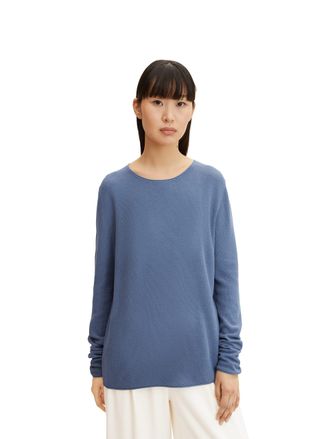 Tom Tailor Damen 1033701 Basic Strickpullover, 10904 - Stormy Sea Blue, XL