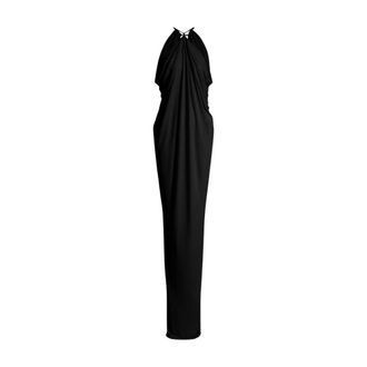 Alberta Ferretti Femme, Robes, Noir, Taille: 36 FR Robe Longue Drap&eacute;e avec Dos Nu