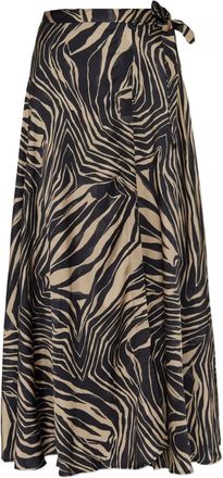 Munthe jupe portefeuille Lovella à imprimé zébré - Marron