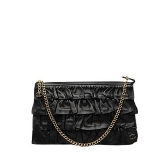Chanel Pre-owned Ruffled Lambskin Clutch - - Pre-owned - Damen - Schwarzk - ONE SIZE