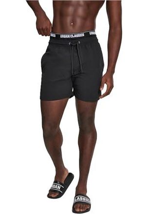 Urban Classics Homme Two In One Swim Shorts Short,Noir (Blk/Blk/Wht 00703),Large