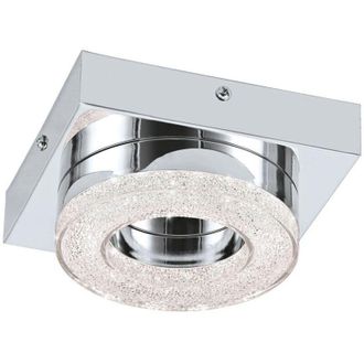 Eglo Plafonnier LED cristal lumi&egrave;re salon spot chrome anneau 1 drapeau Eglo 95662
