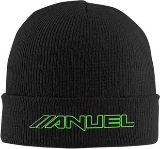 Generic Chapeau Homme, Texte Vert bord&eacute; Manuel sur Noir Hommes-Femmes Unisex Chapeau tricot&eacute; Tuque Bonnet Hiver Chaud Chaleureux Cadeau de No&euml;l Ext&eacute;rieur