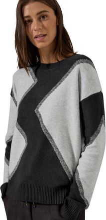 Cecil Damen B302978 Gemusterter Pullover, Lilac Melange, XL