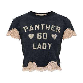 Valentino Garavani Femme, Tops, Noir, Taille: 34 FR Top &agrave; Bordure en Dentelle