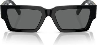 Versace Rechteckige Sonnenbrille mit dunkelgrauen Gl&auml;sern - - Accessories - unisex - Schwarzk - 54 MM
