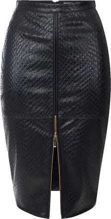 Elisabetta Franchi Jupe En Cuir - Noir