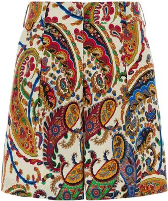 Etro Femme, Shorts, Multicolore, Taille: 34 FR Bermuda en coton imprim&eacute;