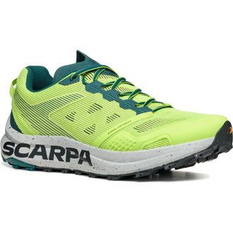Scarpa M Spin Planet Gr&uuml;n - Leistungsstarker d&auml;mpfender Herren Trailrunning Schuh, Gr&ouml;&szlig;e EU 42 - Farbe Sunny Green - Pet