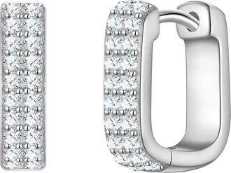 Glanzst&uuml;cke M&uuml;nchen Ohrringe - Sterling Silber Creolen Zirkonia - Gr. unisize - in Silber - f&uuml;r Damen