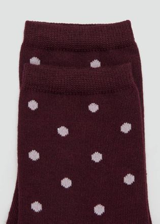 Mango Chaussettes &agrave; pois bordeaux - Femme - Taille unique - MANGO