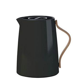 Stelton Emma Cruche à thé sous Vide Noir, Cruche, Cruche Iso, Acier Inoxydable, Acier, 1 L