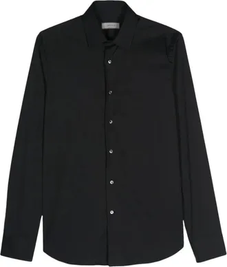 Canali Homme, Chemises, Noir, Taille: 5XL Chemise Noire Coupe Régulière